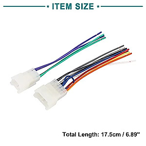 ACROPIX Car CD Player Wiring Harness Set Speaker Wire Adapter Fit for Toyota Camry White