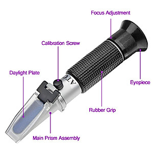 LABO Refractometer with ATC Wine Brewing Dual Reading BRIX 0-40% Alcohol 0-25%