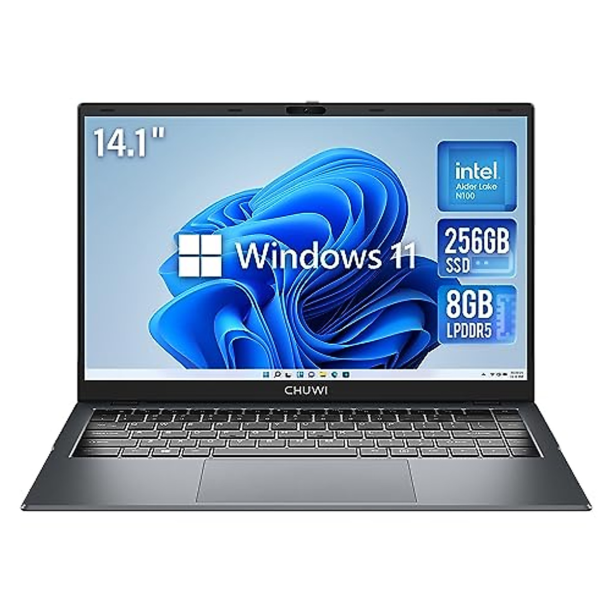 CHUWI Upgraded GemiBook XPro Intel N100 Laptop, 14.1'' Windows 11 Laptop Computer 8GB RAM 256GB SSD, 12th Gen Intel Alder Lake N100 (Up to 3.4GHz), 1920X1080 FHD Display, HDMI/WiFi 6/BT5.2/Webcam/38WH