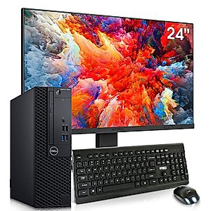 Dell OptiPlex 3060 Desktop Computers Windows 11 with New Koorui 24 inch Monitor,Hexa Core i7-8700 Up to 4.6Ghz,32GB DDR4 1TB M.2 NVMe SSD,1TB HDD,AX210 Built-in WiFi 6e,Dual Monitor Support (Renewed)