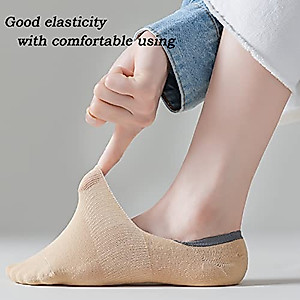 JORMATT 6 Pairs No Show Socks Women Non Slip Low Cut Short Socks with Grips Flat Boat Liner Socks, Women Shoe Size 5-8