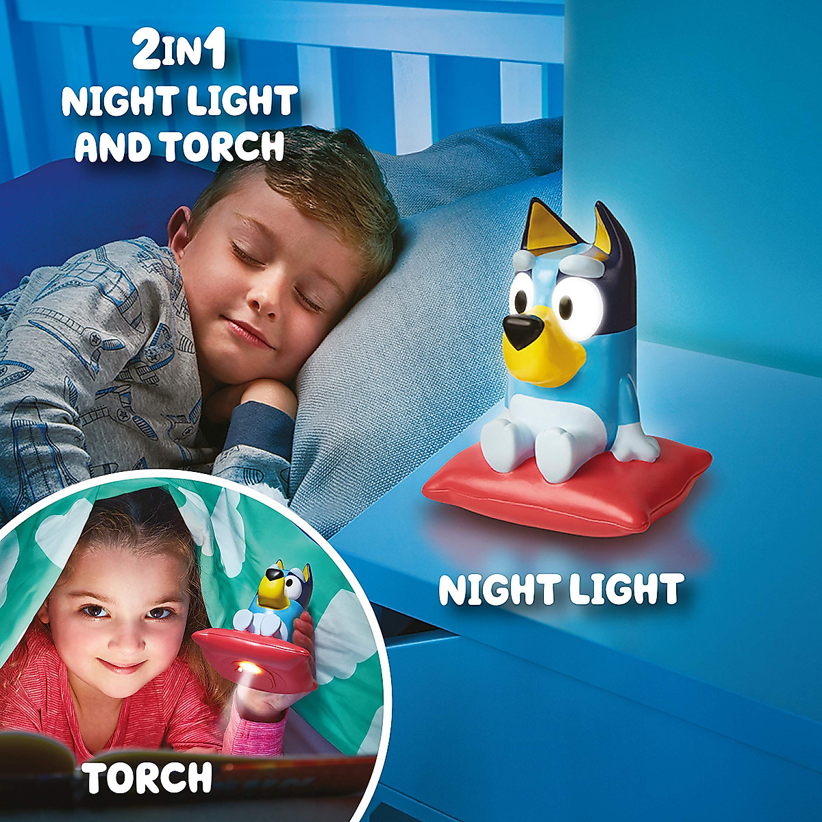Bluey - Bingo 2 in 1 Bedtime Night Light and Handy Flashlight - LED Night Light with Auto-Off Timer