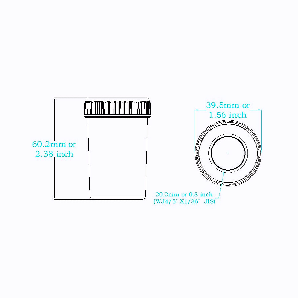 Tool Box rms Objective containers Plastic Container for Microscope Objective with RMS Thread 4 Packs (39.5, Black)