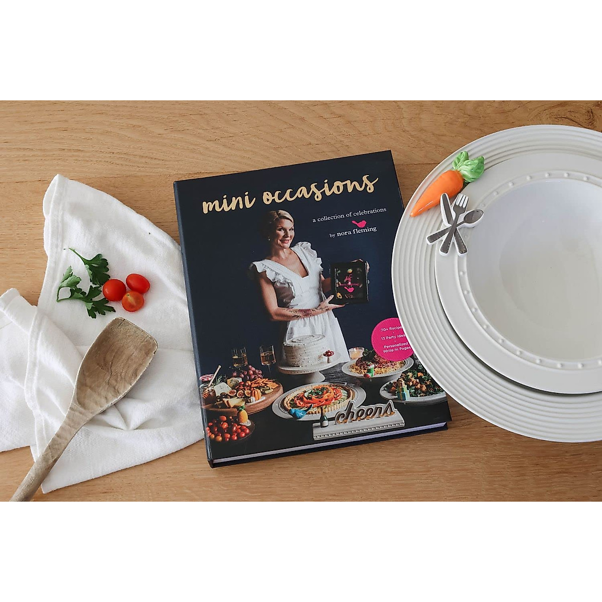 nora fleming Large Stoneware Serving Bowl - Perfect for Fruit, Vegetables, Ramen, Pastas, Salads, and More - Pair with One of Our Hand-Painted Minis - White