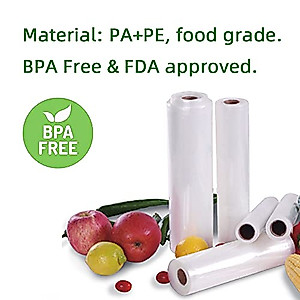 Chef Prosentials Vacuum Sealer Bag Roll, Food Fresh Saver Storage Sous Vide Bag, 11"x50', 2 rolls