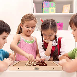 Kiditos 22.4" Fast Sling Puck Wooden Tabletop Hockey Game - 3 Levels, 2-4 Players, Slingshot Game for Family Game Night