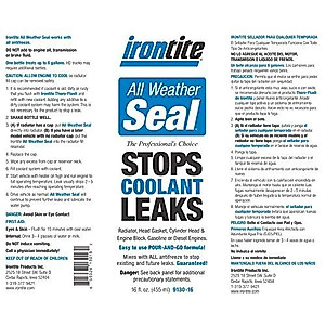 913016 IRONTITE Radiator Cooling System Stop Leak non-clogging