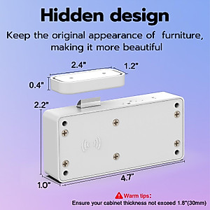 Cabinet Lock, Dhiedas RFID Hidden Smart Cabinet Lock Bluetooth Electronic Cabinet Lock DIY Child Safety Lock for Liquor Cabinet Drawer Locker Cupboard Concealment Furniture