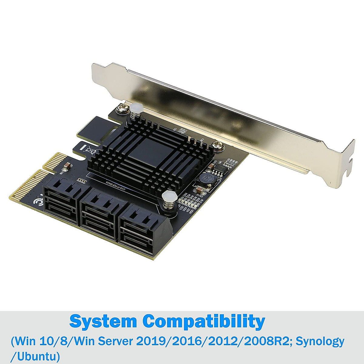 PCIe SATA Card [6 Ports], RIITOP PCIe x4 to 6 Port SATA 3.0 6Gbps Expansion Controller Adapter