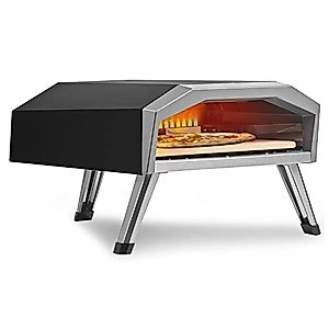 VEVOR Outdoor Gas Pizza Oven with Rotatable Pizza Stone, 13 inch Propane Pizza oven, 3 Layers Thick Portable Stove for Outside Backyard Camping Picnic, Carry Bag, Foldable Leg, CSA Certified