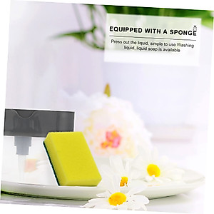 Cabilock 1 Set Soap Dispenser Soap Pump Dispenser Kitchen Gadget Kitchen Countertop Organizer Plastic Handwashing Fluid Sponge