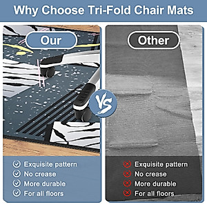 Mapuon Heavy Duty Desk Chair Mat for Carpet & Hardwood Floors, 48" x 36" Exquisite Jacquard Floor Mat Office Chair Mat for Carpeted Floors and Hardwood Floor for Home Office