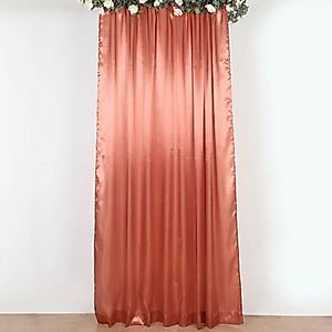 BalsaCircle 8x10 feet Terracotta Satin Curtain Wedding Photography Backdrop Panel Party Events Reception Photo Booth Home Decorations Supplies