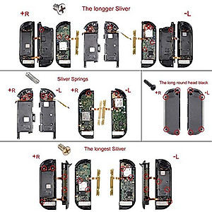 eXtremeRate DIY Replacement Shell Buttons for Nintendo Switch, Soft Touch Back Plate for Switch Console, Custom Housing Case with Full Set Buttons for Joycon Handheld Controller - Scary Party