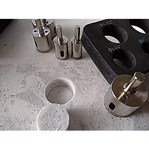 DRILAX Diamond Hole Saw Set 3/4 inch, 1 inch, 1-1/4, 1-1/2, 1-3/4 Inch Extra Long Cuts with Insert Guide Included 5 PCS Diamond Drill Bit Tile Ceramic Porcelain Glass Granite Quartz