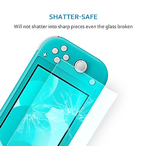 Nintendo Switch Lite Screen Protector, TJS [Tempered Glass] [2-Piece] [Works While Docking] - 0.3mm Thickness/Bubble Free/Ultra Clear/9H Hardness/Anti-Scratch/Shatterproof/Anti-Fingerprint (Clear)