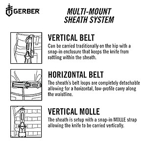 GERBER StrongArm Fixed Blade Knife with Serrated Edge - Black