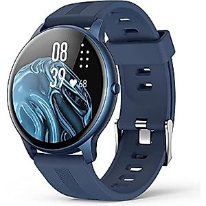 Smart Touch Smart Watch, Smartwatch for Men Women IP68 Waterproof Activity Tracker with Full Touch Color Screen Heart Rate Monitor Pedometer Sleep Monitor for Android and iOS Phones, Blue, LW11