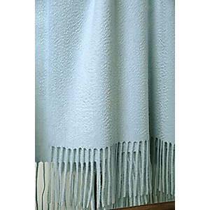 EP Mode 100% Pure Cashmere Throw Blanket for Sofa, Classic Design with Gift Box (Baby Blue)