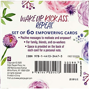 Wake Up Kick Ass Repeat Motivational Card Deck (60 Different Cards)