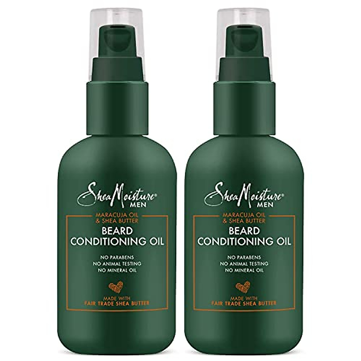 SheaMoisture Beard Conditioning Oil for Men, Beard Oil with Coconut Oil, Olive Oil, Maracuja Oil & Shea Butter to Moisturize & Soften, Beard Conditioner & Detangler, Pack of 2-3.2 Fl Oz Ea