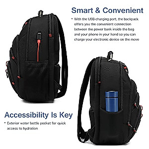 Laptop Backpack for Men, College Bookbag Backpack for Men,Black,15.6-Inch