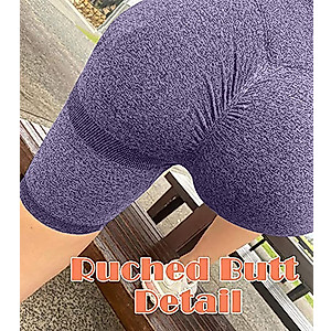 OQQ Women's 3 Piece Butt Lifting Yoga Workout High Waist Tummy Control Ruched Booty Pants Shorts, Grey,purple,avocadogreen, Large