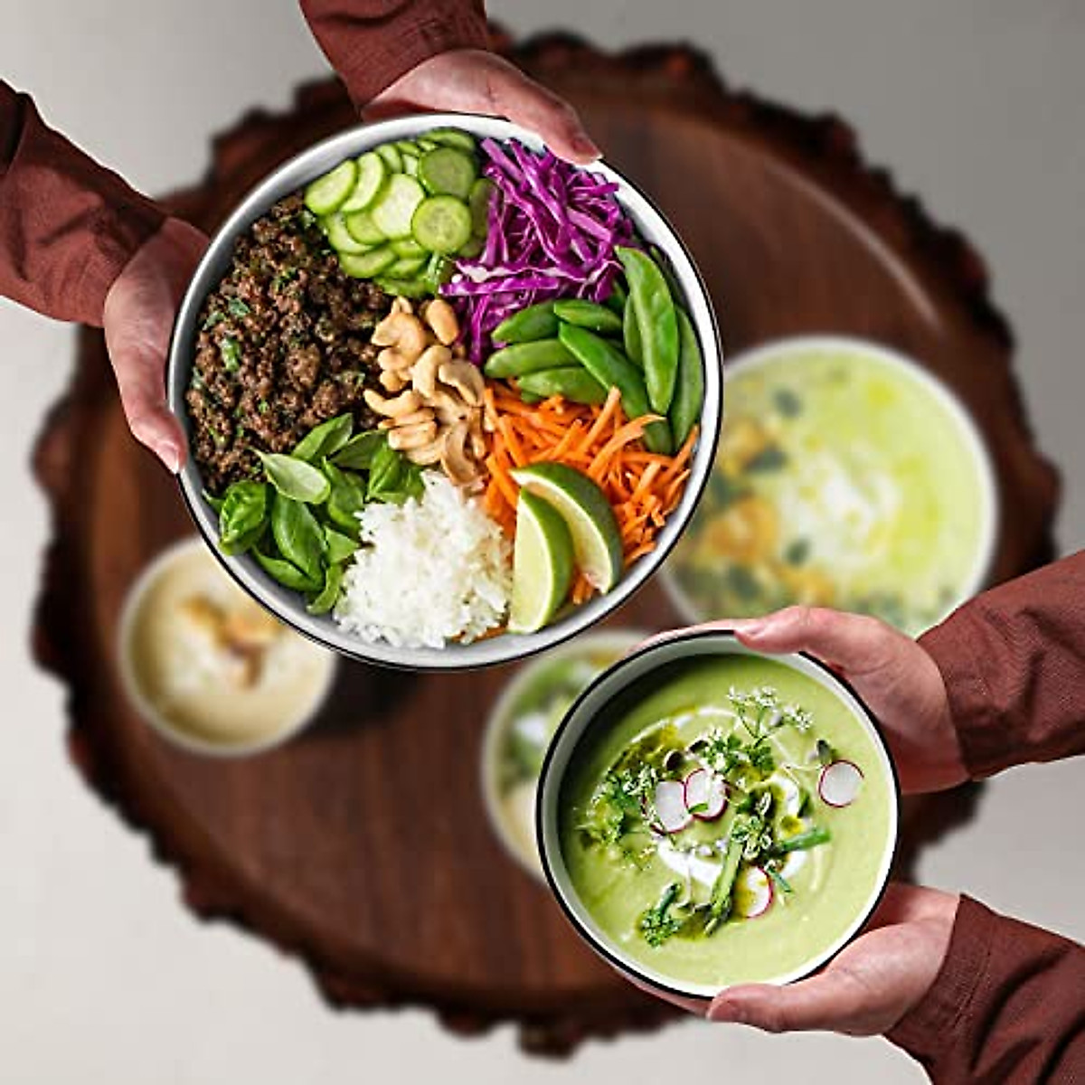 Wareland Soup Bowls, 28 Ounce Cereal Bowls, 6 Inch Ceramic Bowls Set Of 4, White Bowls For Salad Pasta Rice Oatmeal Pho, Ramen Bowl For Noodle, Bowls For Kitchen, Dishwasher Oven Microwave Safe Bowls