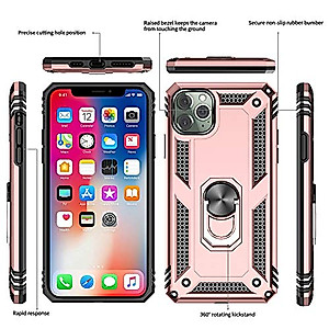 LeYi Compatible for iPhone 12 Pro Max Case with [2 Pack] Tempered Glass Screen Protector and Camera Lens Protector for Women Men, Military-Grade Phone Case for iPhone 12 Pro Max, Rose Gold