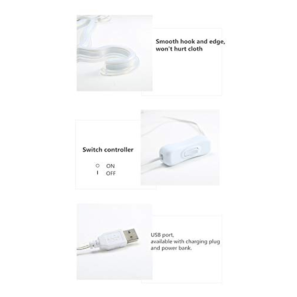 LED Cloth Hanger Neon Light Sign Wedding Dress Bedroom Romantic Decoration (Pink)