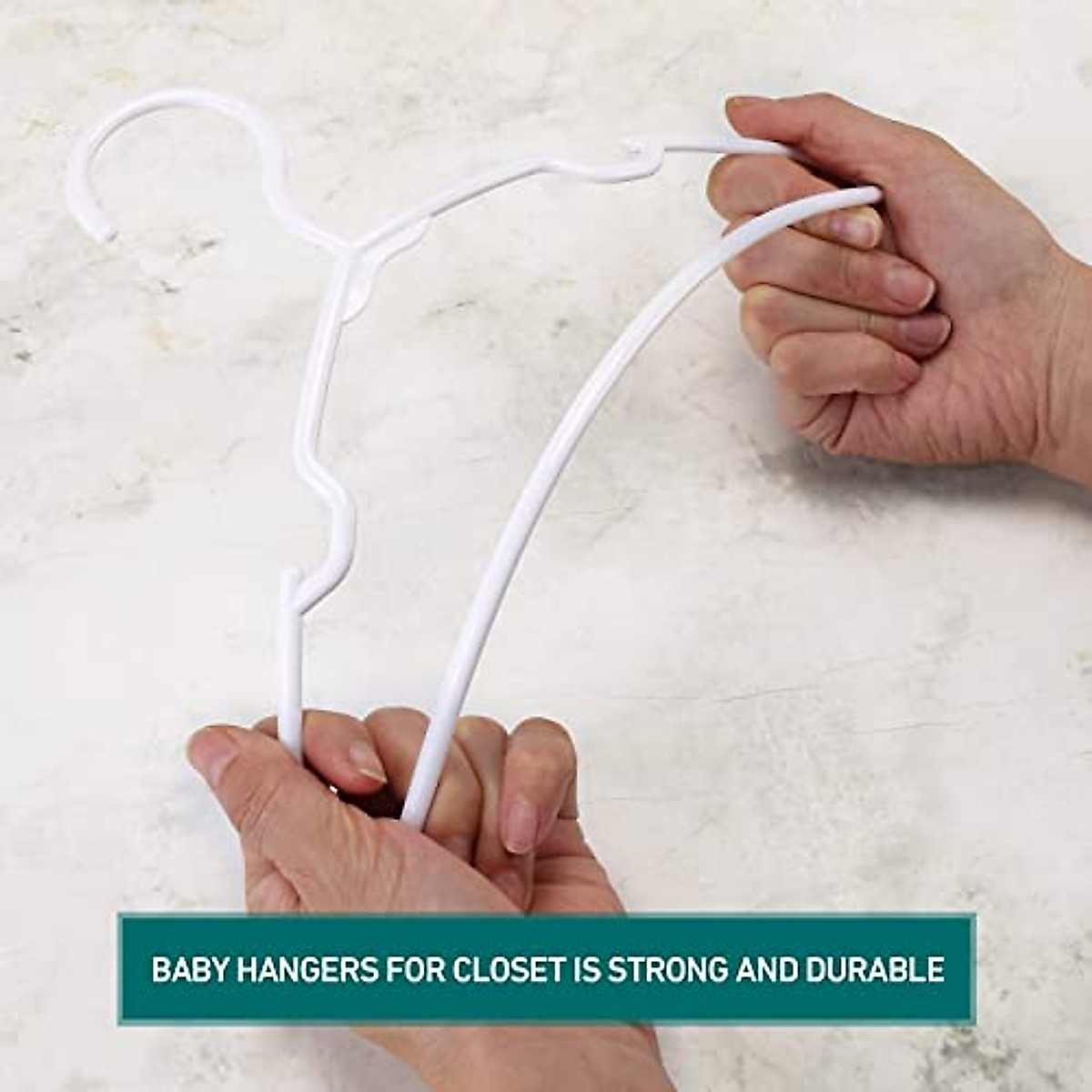 trusir Kids Hangers 60 Pack - 11. 5 Inch White Hangers for Closet - Toddler Hangers for Clost & Child Clothes for Clost - Ideal for Baby Standard Use (White)