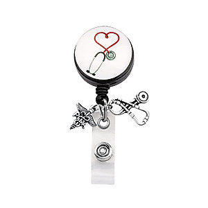 FEELMEM PA Medical Stethoscope Retractable Badge Holder Reel Clip Physician Assistant Gift Medical Student Gift Nurse Gift