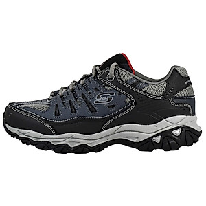 Skechers mens Afterburn Memory Foam Lace-up fashion sneakers, Navy, 9 US