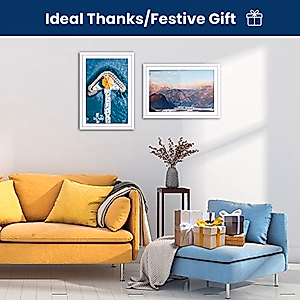 ENJOYBASICS 12x16 Picture Frame, Display Poster 9x12 with Mat or 12 x 16 Without Mat, Wall Gallery Photo Frames, White, 2 Pack