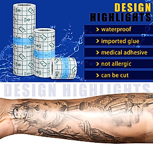 9 Rolls Waterproof Bandages Transparent Film Dressing Clear Adhesive Dressing Tape for Shower, 3 Sizes (2 Inch, 4 Inch, 6 Inch Wide)