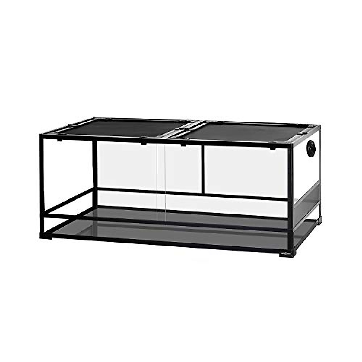 REPTI ZOO 85 Gallon Reptile Glass Terrarium, 48" x 24" x 18" Double Hinge Door with Screen Ventilation Reptile Terrarium (Knock-Down)
