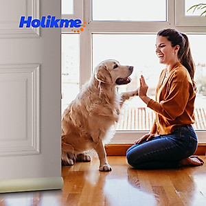 Holikme Door Draft Stopper Weather Stripping Noise Blocker Window Breeze Blocker Adjustable Door Sweeps 36inch, Beige