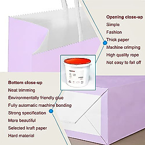 AZOWA Gift Bags Small Kraft Paper Bags with Handles (6.3 x 3.1 x 8.6 in, Pastel Purple, 12 CT)