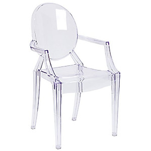 Flash Furniture Ghost Chair with Arms in Transparent Crystal