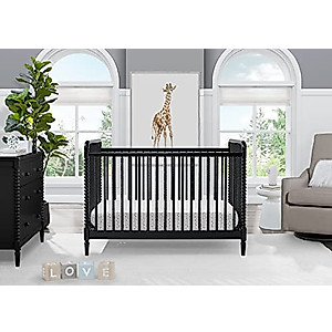 Delta Children Saint 4-in-1 Convertible Crib, Includes Conversion Rails, Greenguard Gold Certified, Black