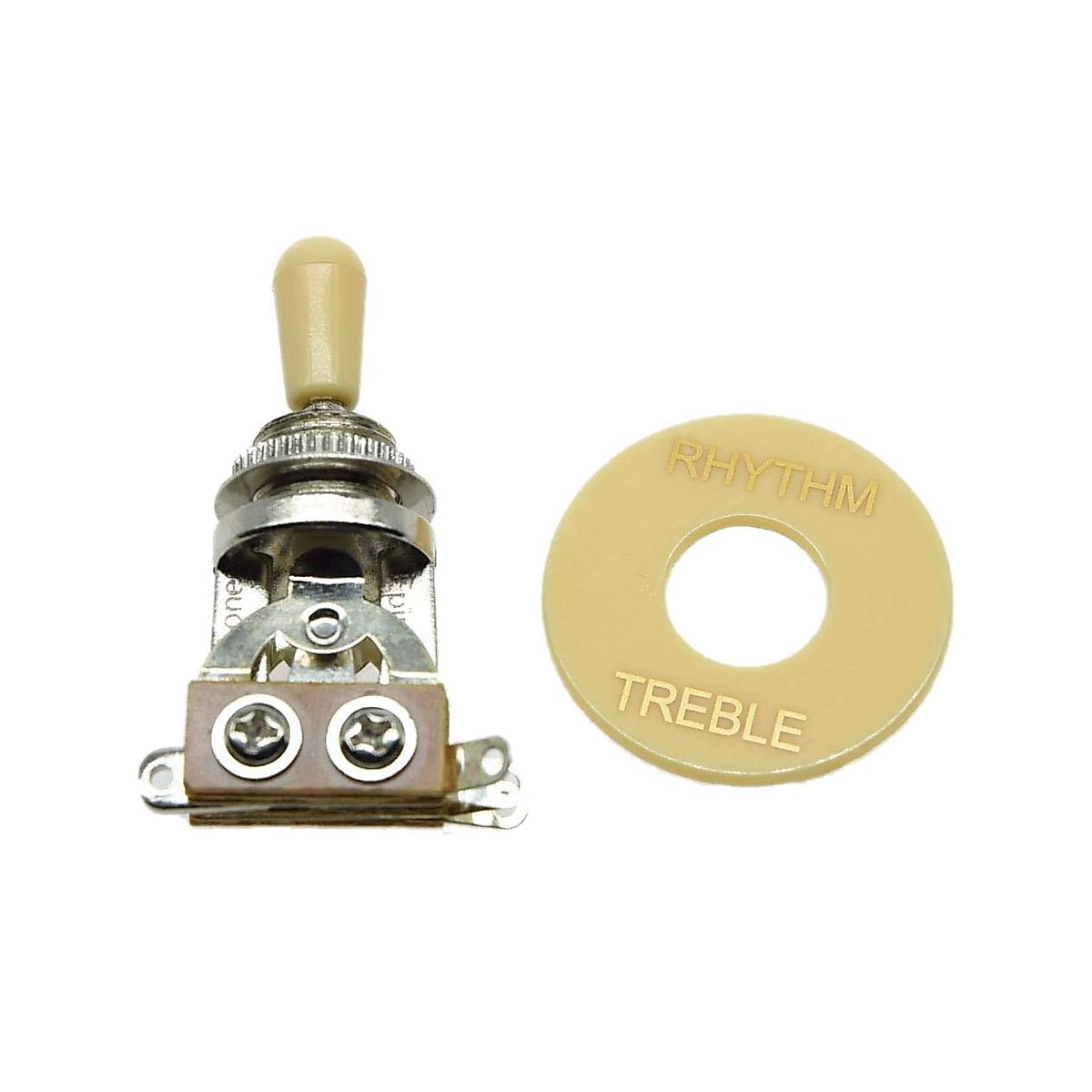 Dopro LP Guitar 3 Way Toggle Switch Chrome with Cream Tip and RHYTHM TREBLE Plate for Les Paul