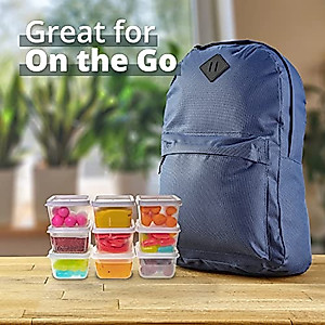 Greenco Mini Rectangular Storage Containers, 20 Pack, 2oz Reusable Small Plastic Storage Container Jars with Lids | Perfect for Baby Food, Snacks, Sauces, Candy, and More |Freezer & Dishwasher Safe