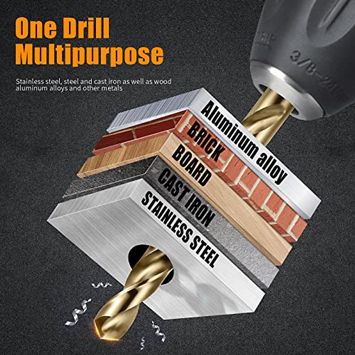 Cobalt Drill Bit Set, M35 Twist HSS Drill Bits Straight Shank, 2mm High Speed Steel Drill Bits for Drilling in Hard Metal, Stainless Steel, Cast Iron (9mm)