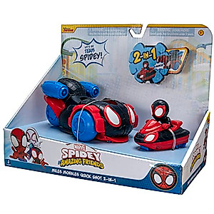 Marvel Spidey and His Amazing Friends Quick Shot Vehicle (Miles Morales: Spider-Man) - Quick Shot 2-in-1 Vehicle