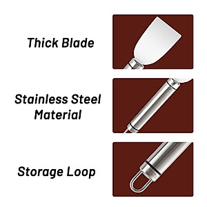 2 Pack Stove Scrapper for Tough Case - Wide Using Stainless Steel Scrapper for Stove BBQ Grill Kitchen - Sticker Glue Refrigerator Ice Remover