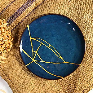 Kintsugi Repair Kit, Repair Your Meaningful Pottery with Gold Powder Glue - Comes with Two Practice Ceramic Cups for Starter