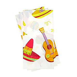 3 Pack Fiesta Table Cover, Cinco de Mayo, Mexican Party Supplies (54 x 108 In)