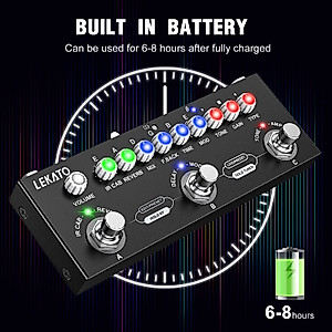 LEKATO Multi Effects Guitar Pedal, with IR Loading 9 AMP Models, Delay Reverb Distortion Overdrive Pedal, Rechargable Electric Guitar Effects Multi Pedal Support Recording,Bluetooth 5.0