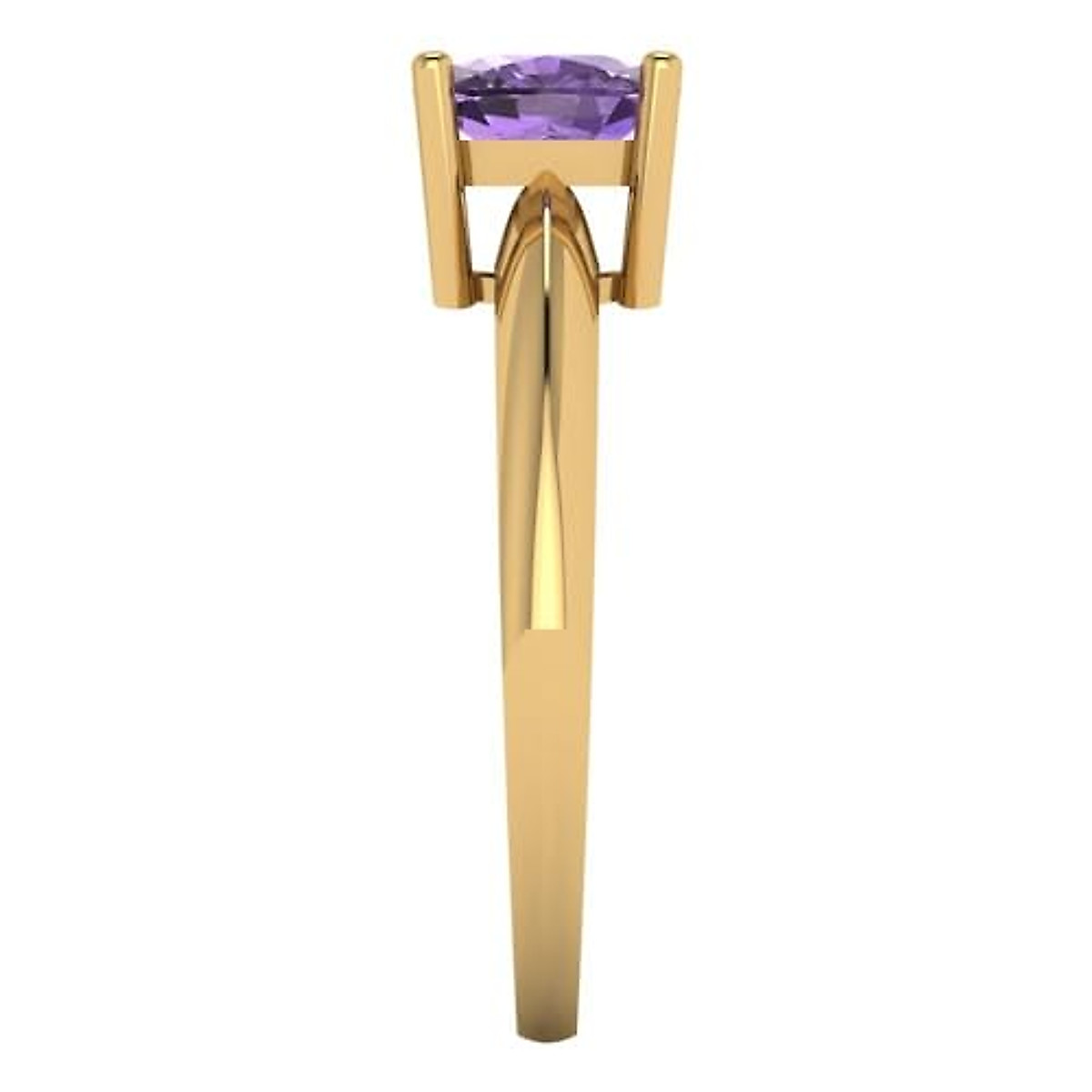 Clara Pucci 1.50 ct Cushion Cut Solitaire Simulated Alexandrite Engagement Bridal Promise Anniversary Ring 18K Yellow Gold Size 3.75
