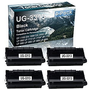 4-Pack(Black) Compatible Laser Printer Cartridge (High Yield) Replacement for Panasonic UG3313 | UG-3313 Printer Toner use for DF-1100 DX-1000 DX-2000 UF-550 UF-560 Printer